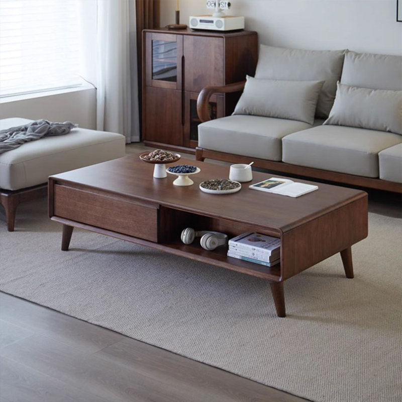 jessica Modern Simple Walnut Coffee Table Solid Wood Coffee Table | Wayfair