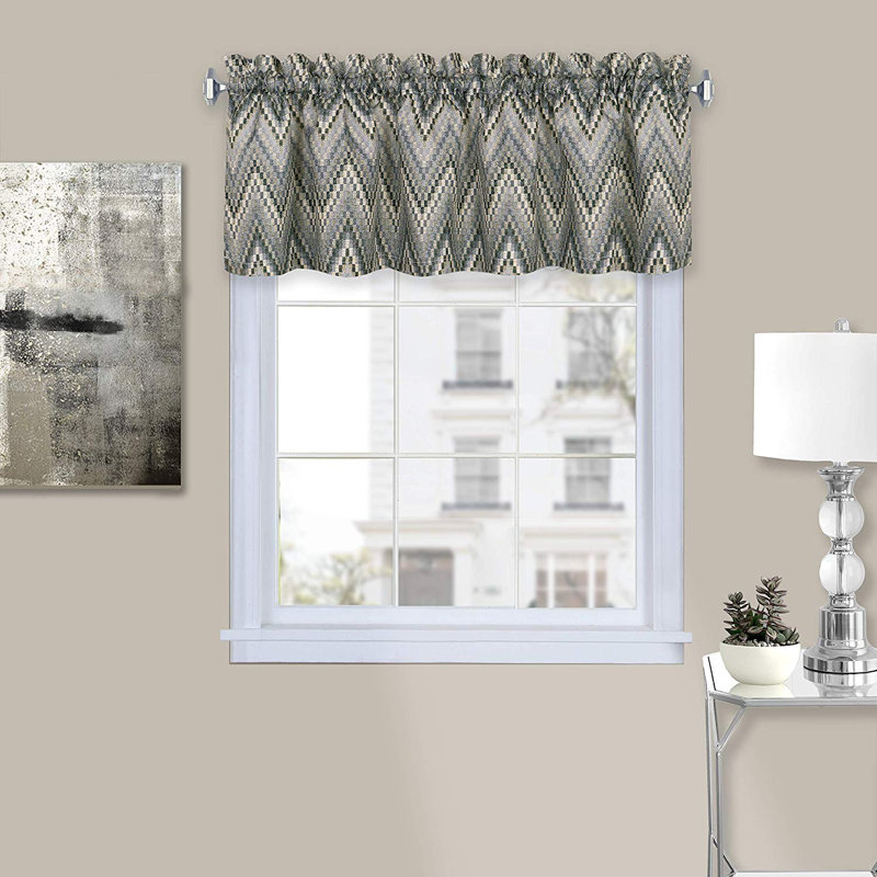 Ebern Designs Yarra Chevron Tailored 58'' W Window Valance & Reviews ...