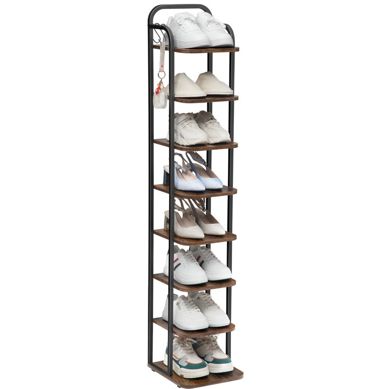 17 Stories Vertical Shoe Rack, Shoe Shelves, Wood Shoe Organizer for ...