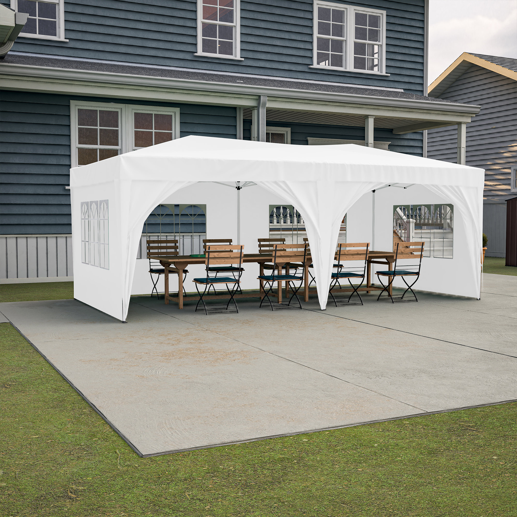 Rosefray 20 Ft. W x 10 Ft. D Metal Pop-Up Canopy - Wayfair Canada