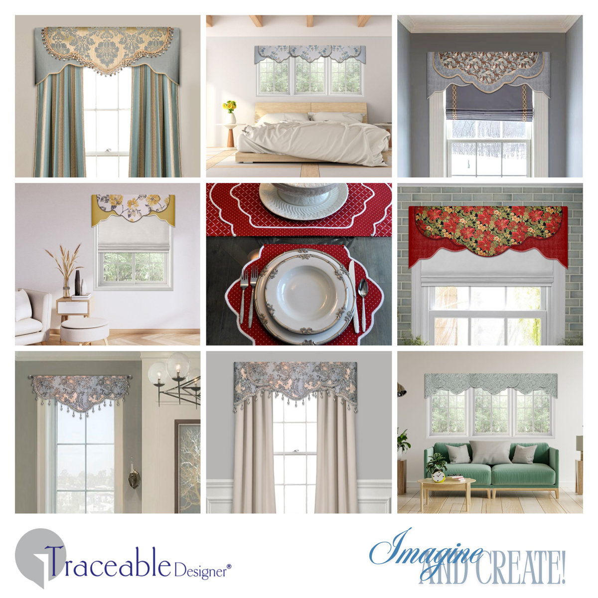 Traceable Designer Scalloped Valance Kit - Custom Window Treatment ...