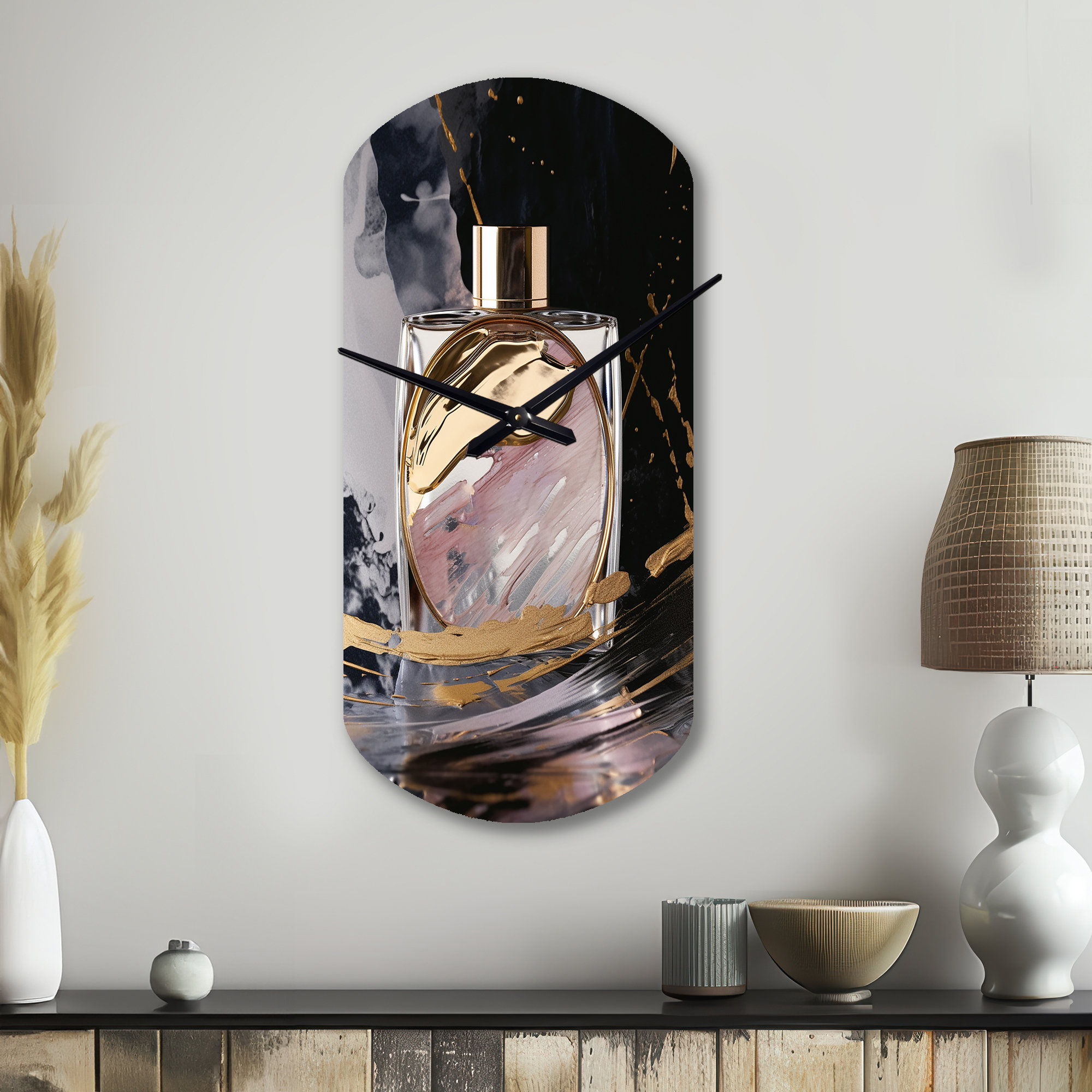 East Urban Home Barthell - Cylinder Shape Large Pink Wall Clock ...