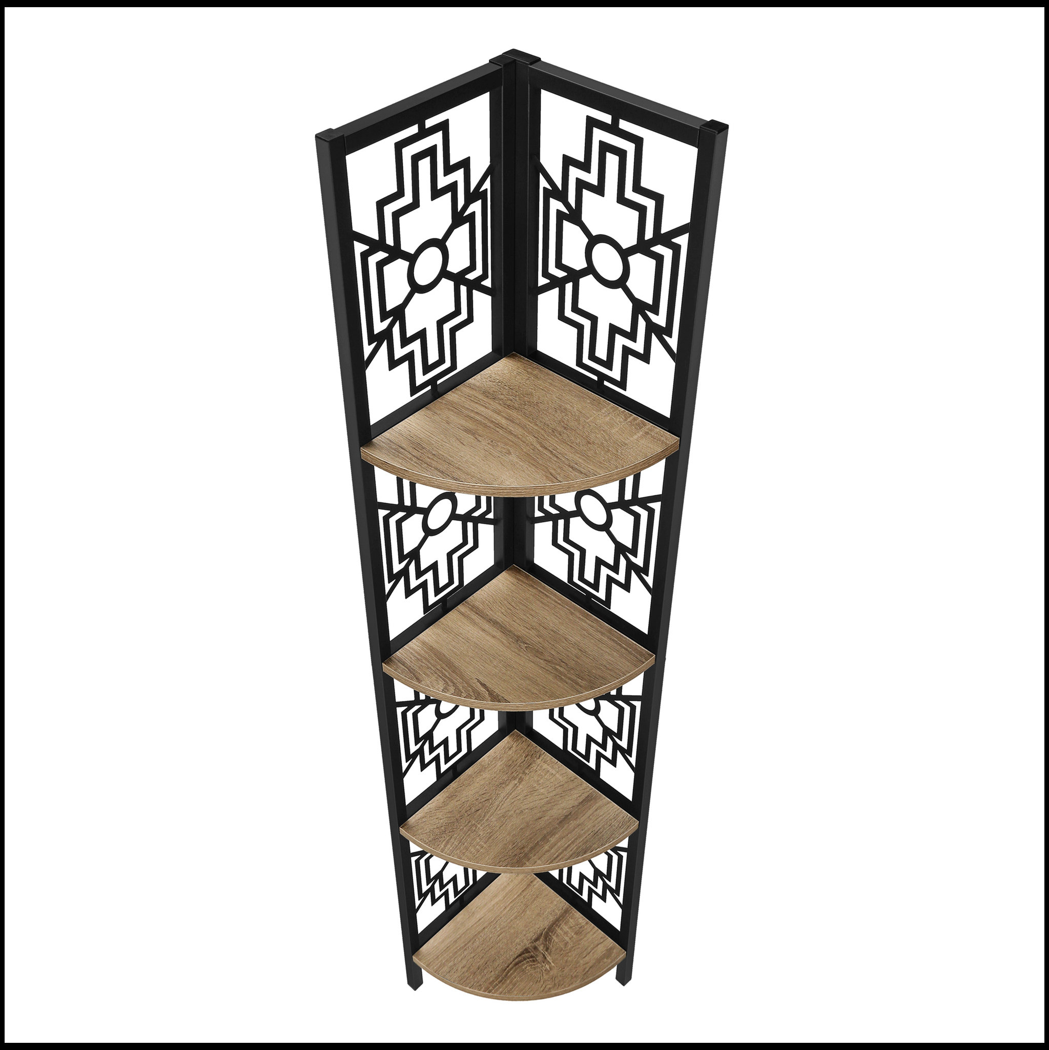 Latitude Run® Stylish 4-Tier Corner Etagere Bookcase, Space-Saving ...