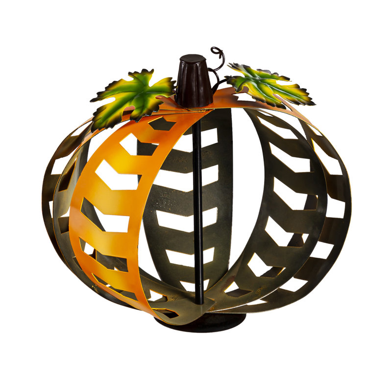 The Holiday Aisle® 2 Piece Collapsible Metal Pumpkin Statuary | Wayfair