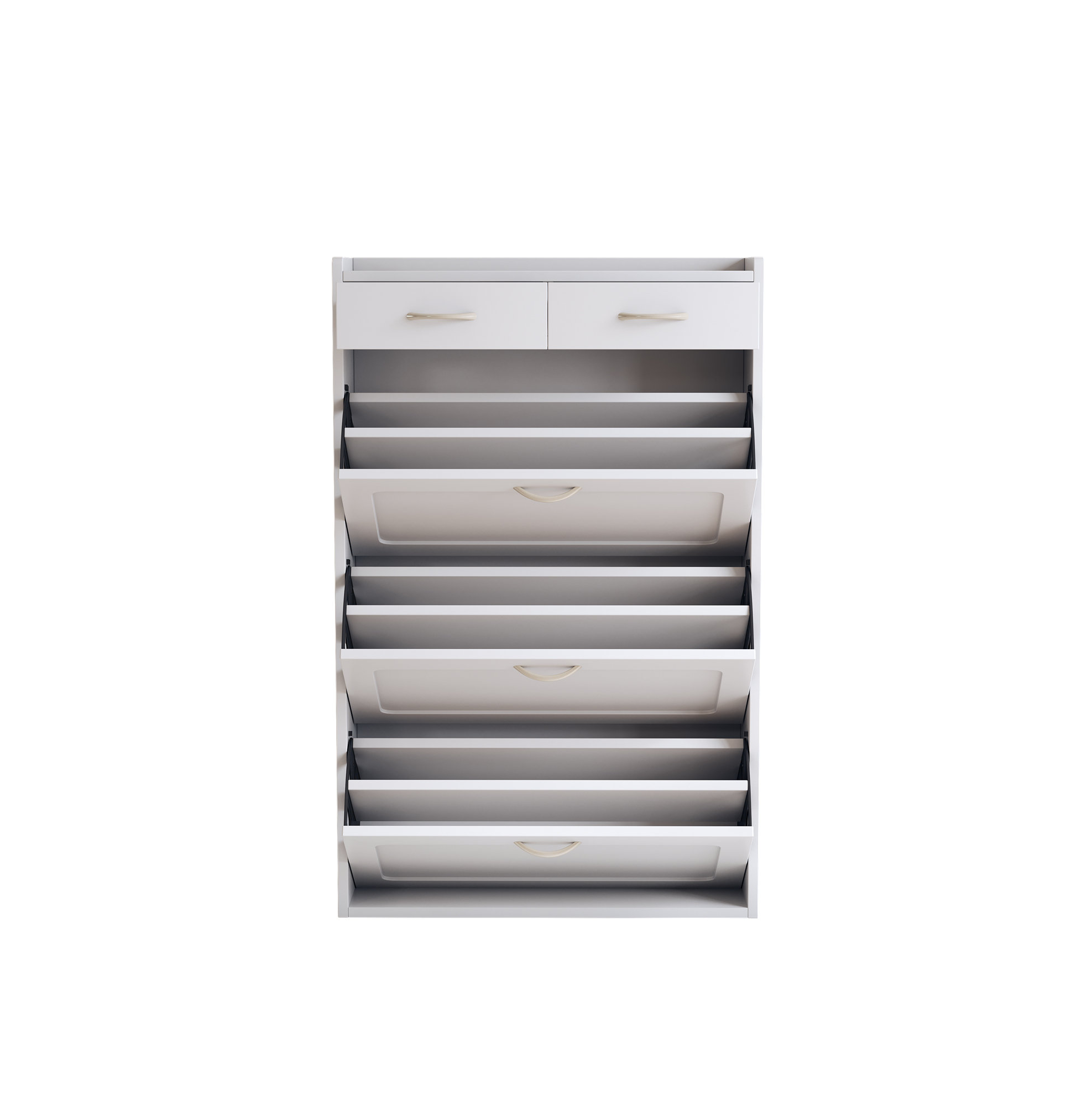 Red Barrel Studio® solid wood shoe cabinet, three layers, flip bucket ...