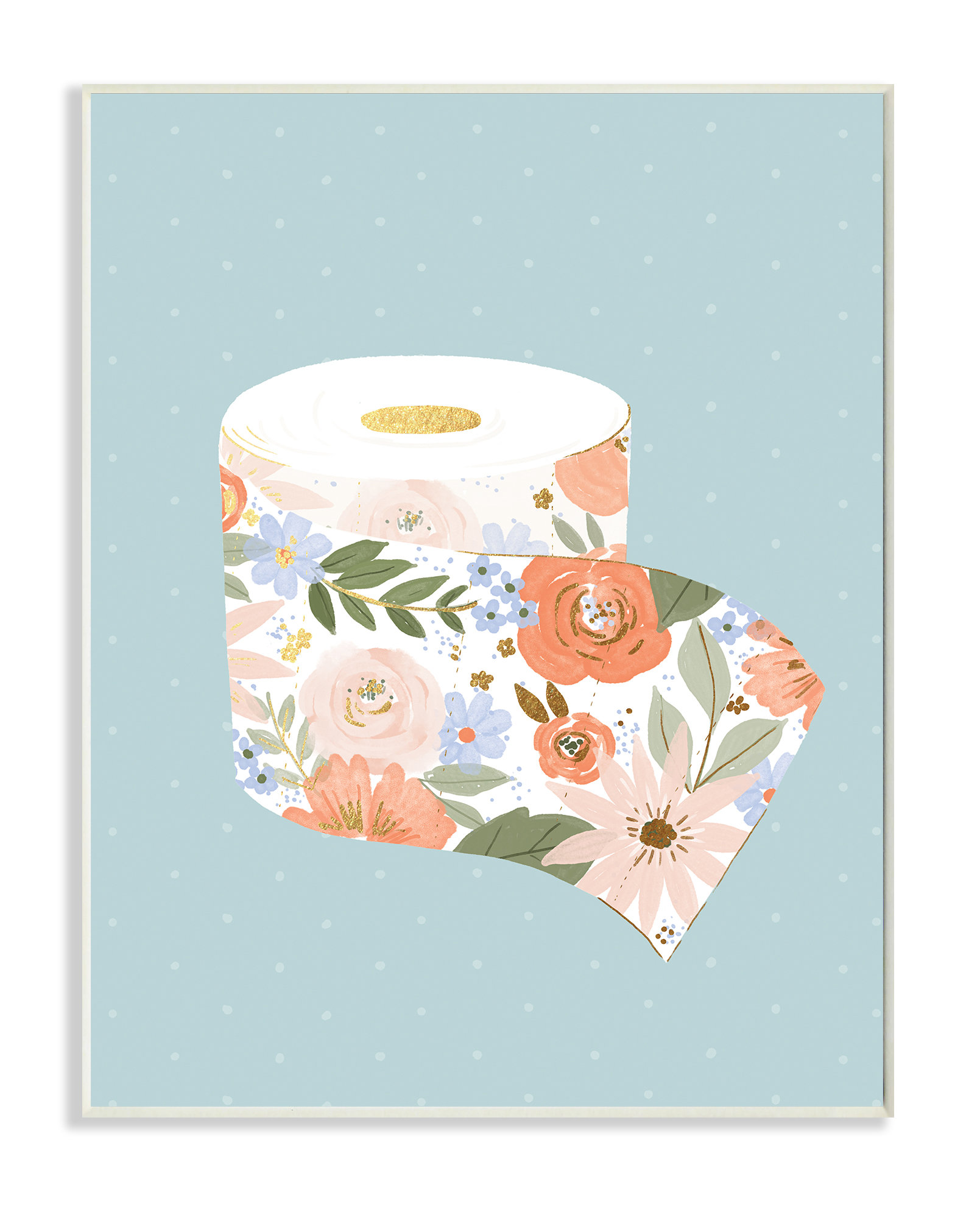 Gracie Oaks Spring Floral Print Toilet Paper Over Blue & Reviews | Wayfair