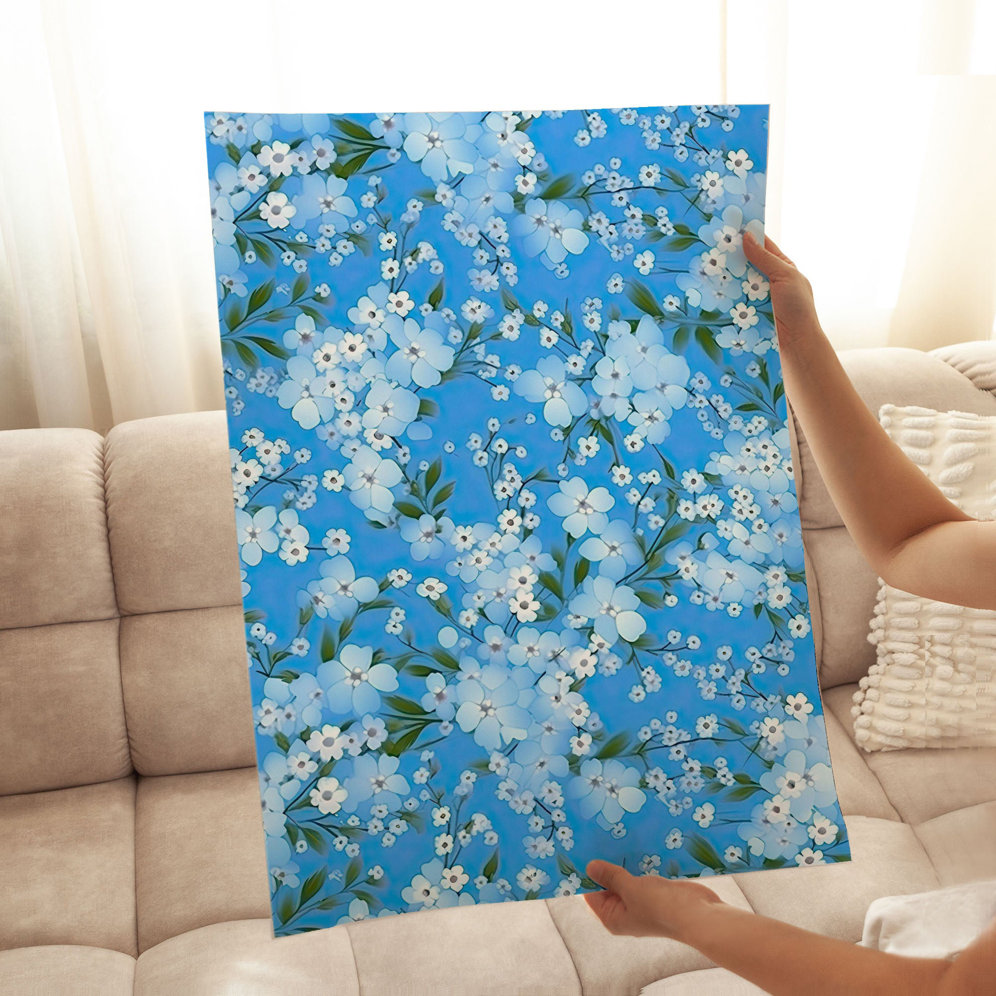 Winston Porter Floral Blue Flower Floral Cottagecore Pattern XII ...
