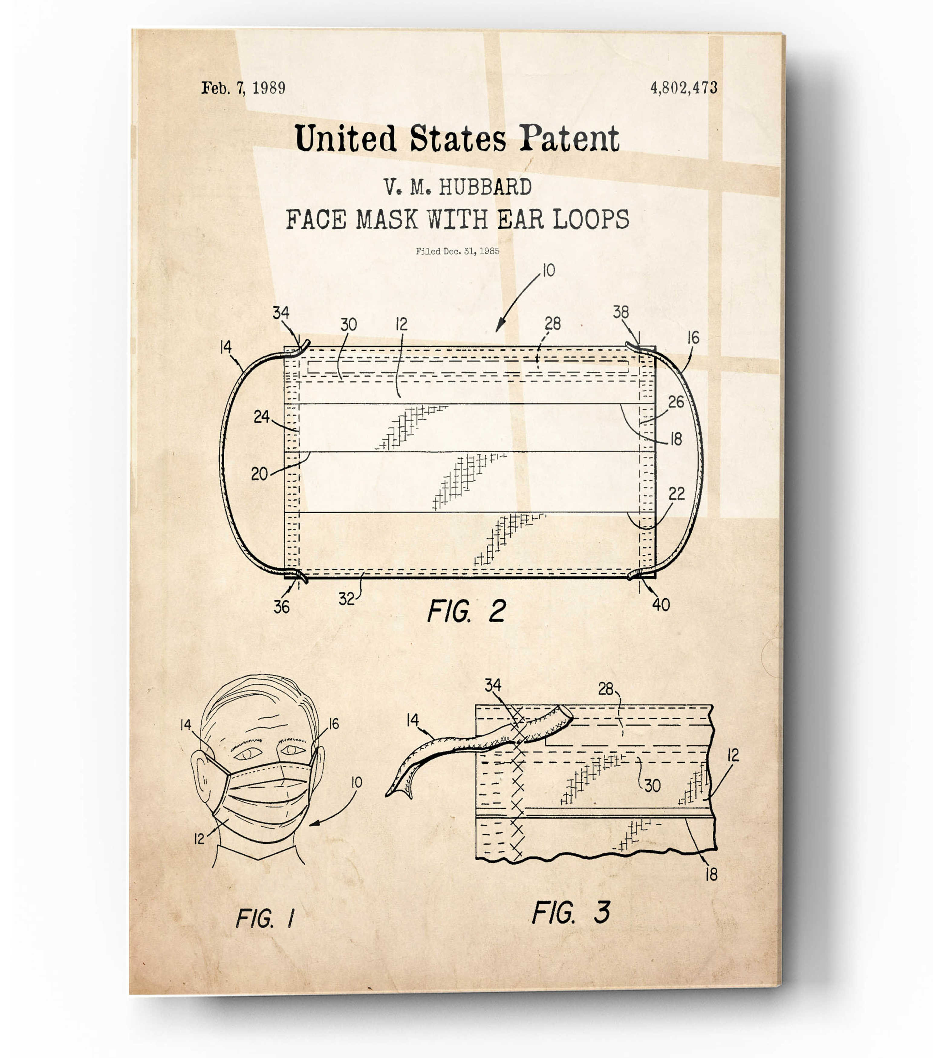 Williston Forge Medical Face Mask Patent Parchment - Unframed Drawing ...