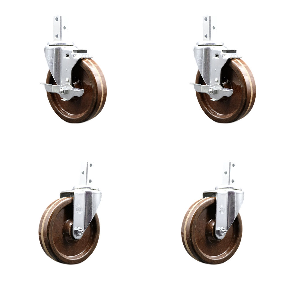 Service Caster 4 Piece High Temp Phenolic Caster Set | Wayfair