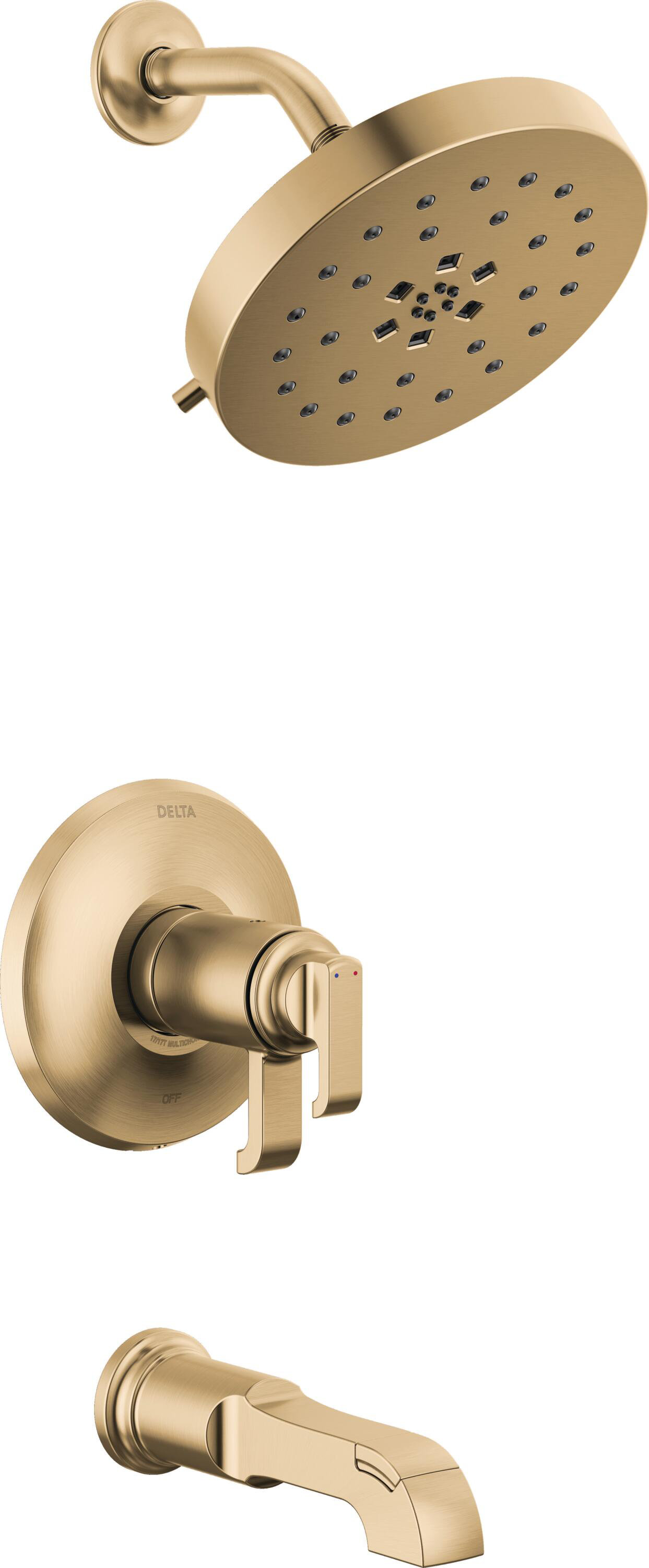 Delta Tetra 17T Series Dual-Function Bathtub Faucet Set, H2Okinetic ...