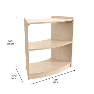 Bright Beginnings Commercial Bow Front Wooden 2 Compartment Shelving ...