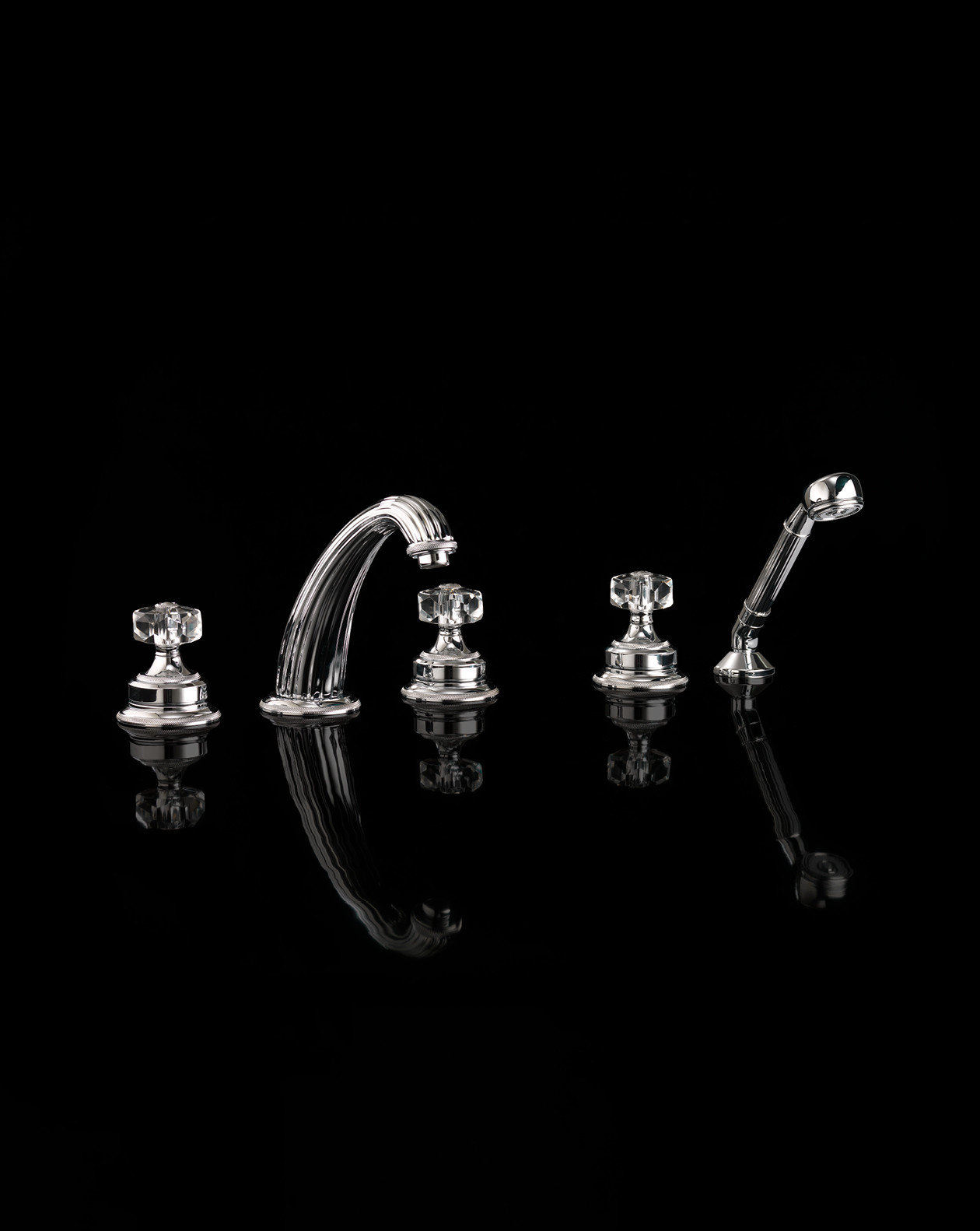 Devon&Devon King 3 Handle Deck Mounted Roman Tub Faucet Trim with Handshower | Perigold