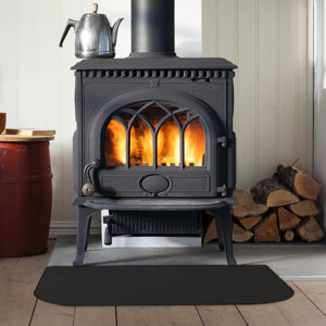 Symple Stuff Fireproof Indoor Fireplace Mat,Black, 25×39 Inch | Wayfair