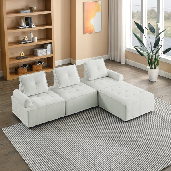 Latitude Run® Kyndyl 4 - Piece Upholstered Sectional | Wayfair