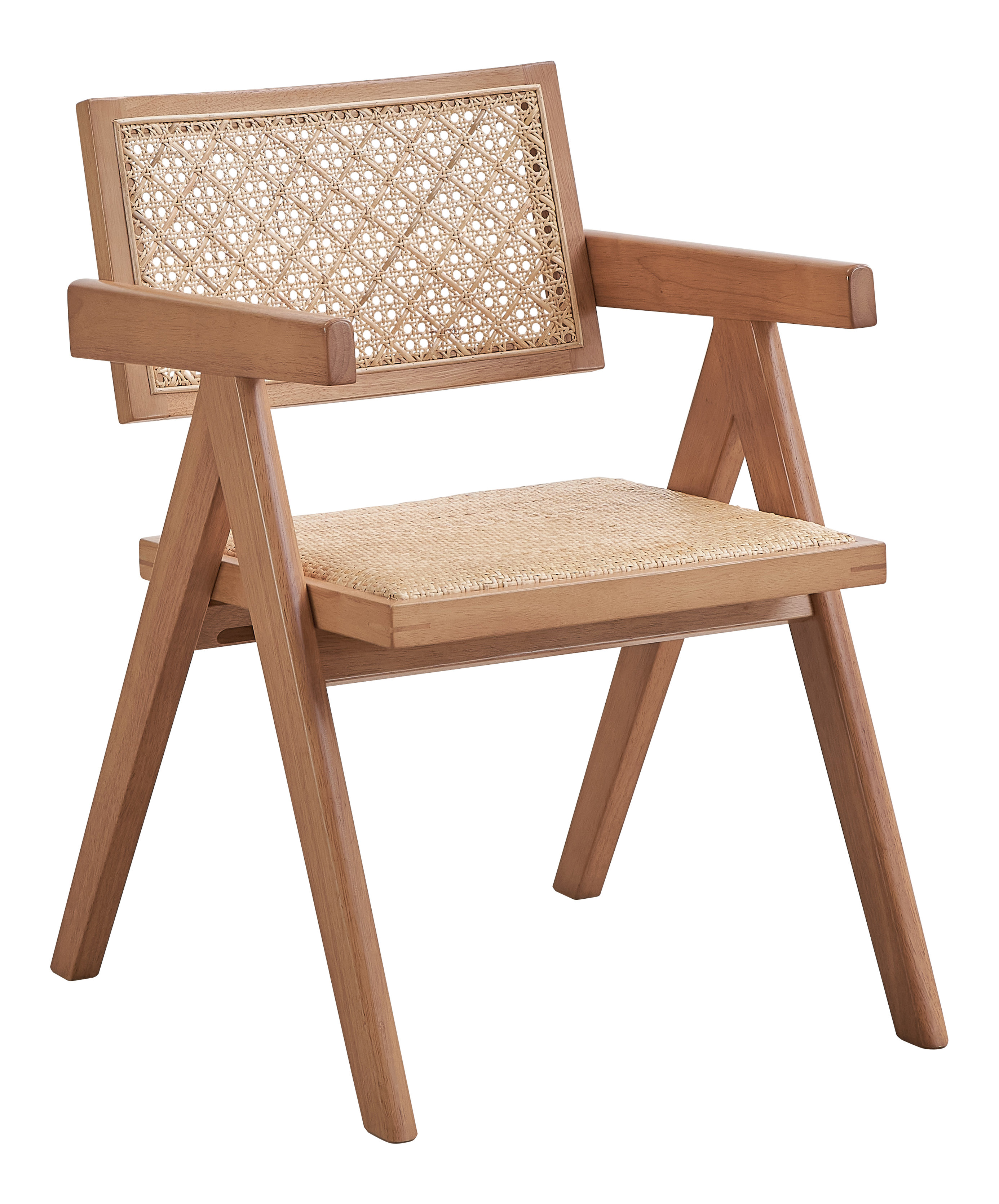 Beachcrest Home™ Gowanus Low Back Arm Chair in Rattan and Natural (Set ...