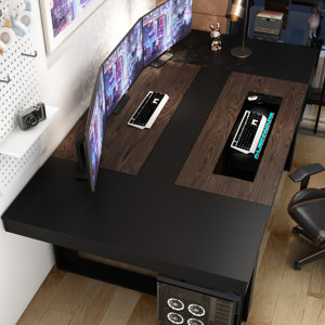 Latitude Run® Hassa 86.6'' Desk & Reviews | Wayfair