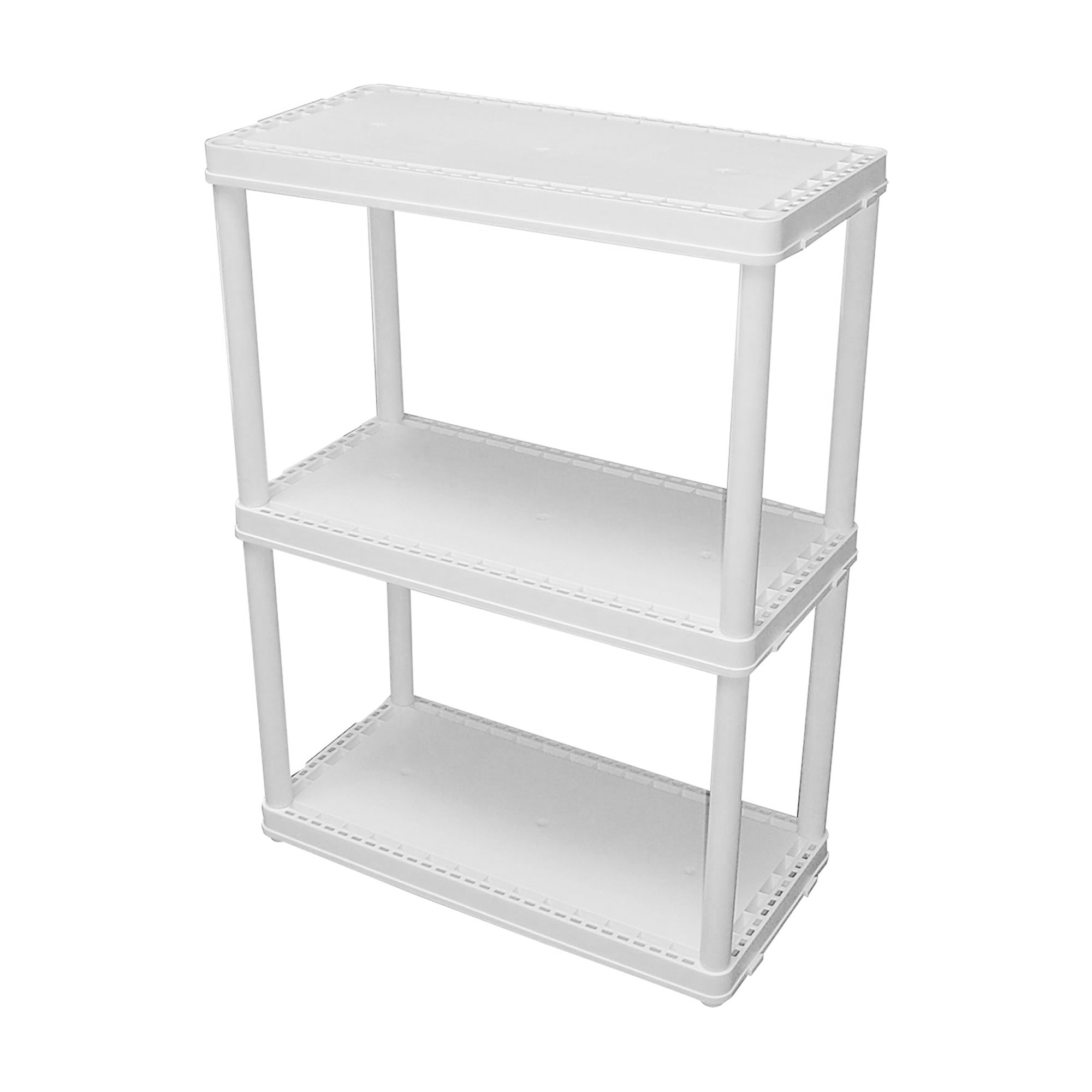 Gracious Living 3 Shelf Fixed Height Solid Light Duty Home Storage Unit ...