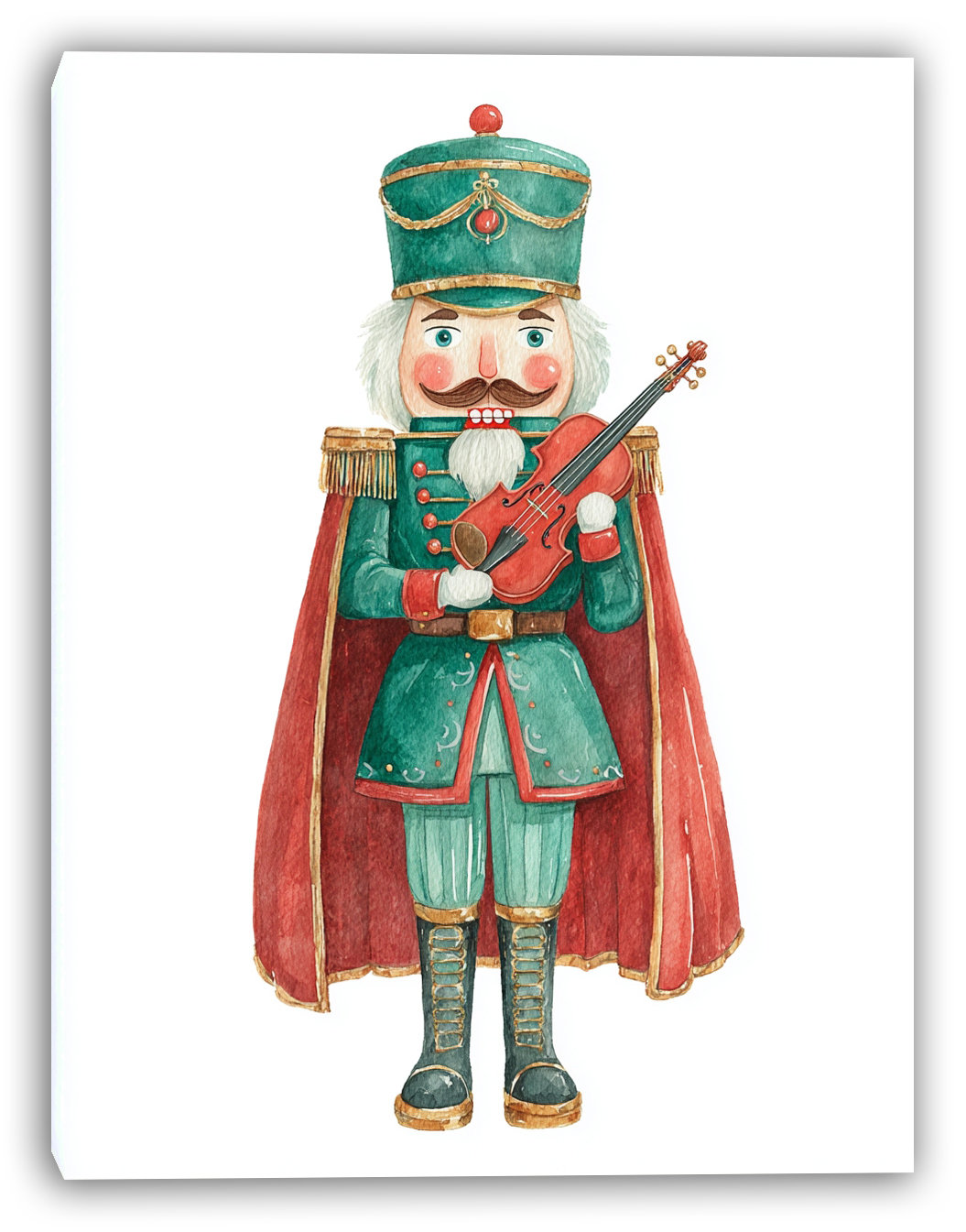 Fleur De Lis Living Christmas Nutcracker with Violin Wrapped Canvas ...