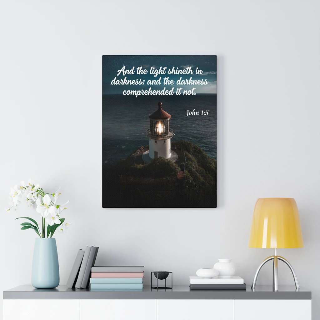 Express Your Love Gifts Bible Verse Canvas The Light Shineth In ...