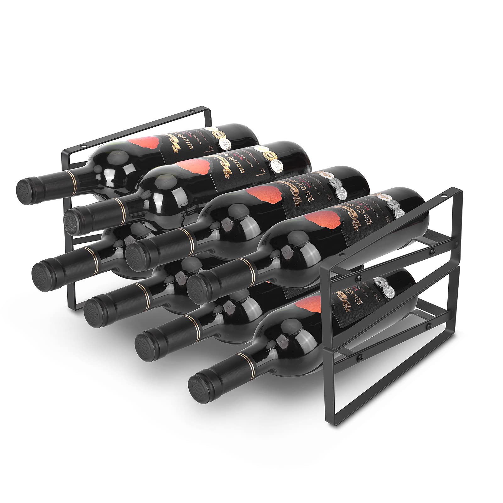 Prep & Savour 2 Tier Table Top Stackable Wine Rack, Kitchen Food ...