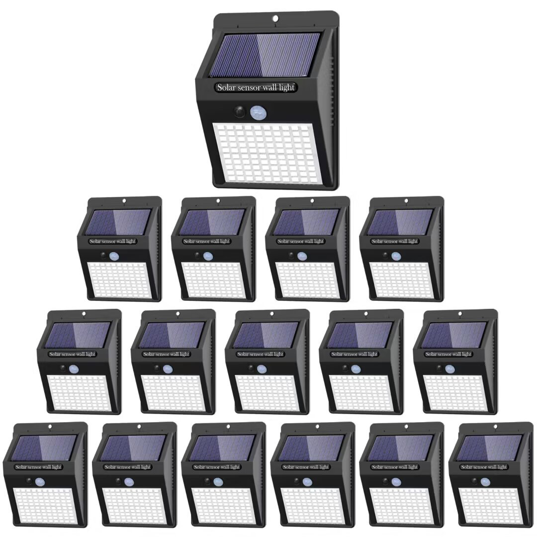 Aptoco Black 16 - Head LED Solar Powered Dusk to Dawn Outdoor Security ...