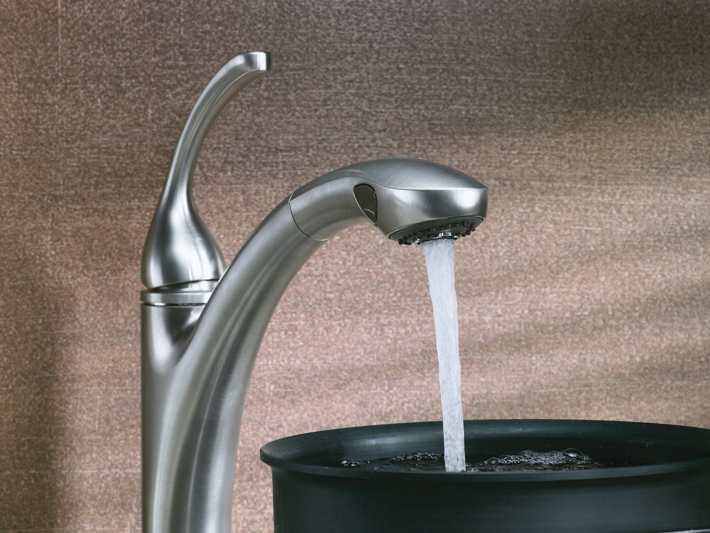 K-10433-BN,VS,G Kohler Forte® Pull Out Single Handle Kitchen Faucet ...