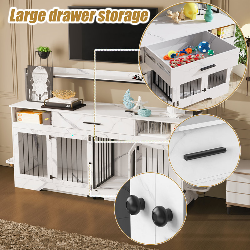 Tucker Murphy Pet™ Large Dog Crate Furniture, Wooden Dog Kennel With ...