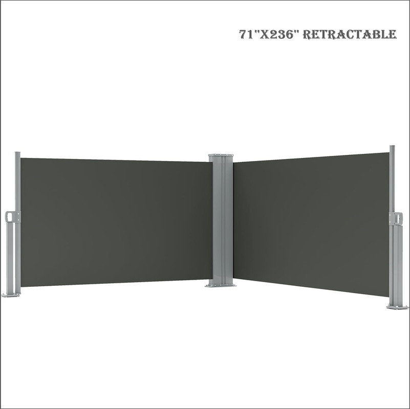 babevy 71''x236'' Retractable Double Side Awning for Patio, Water & UV ...