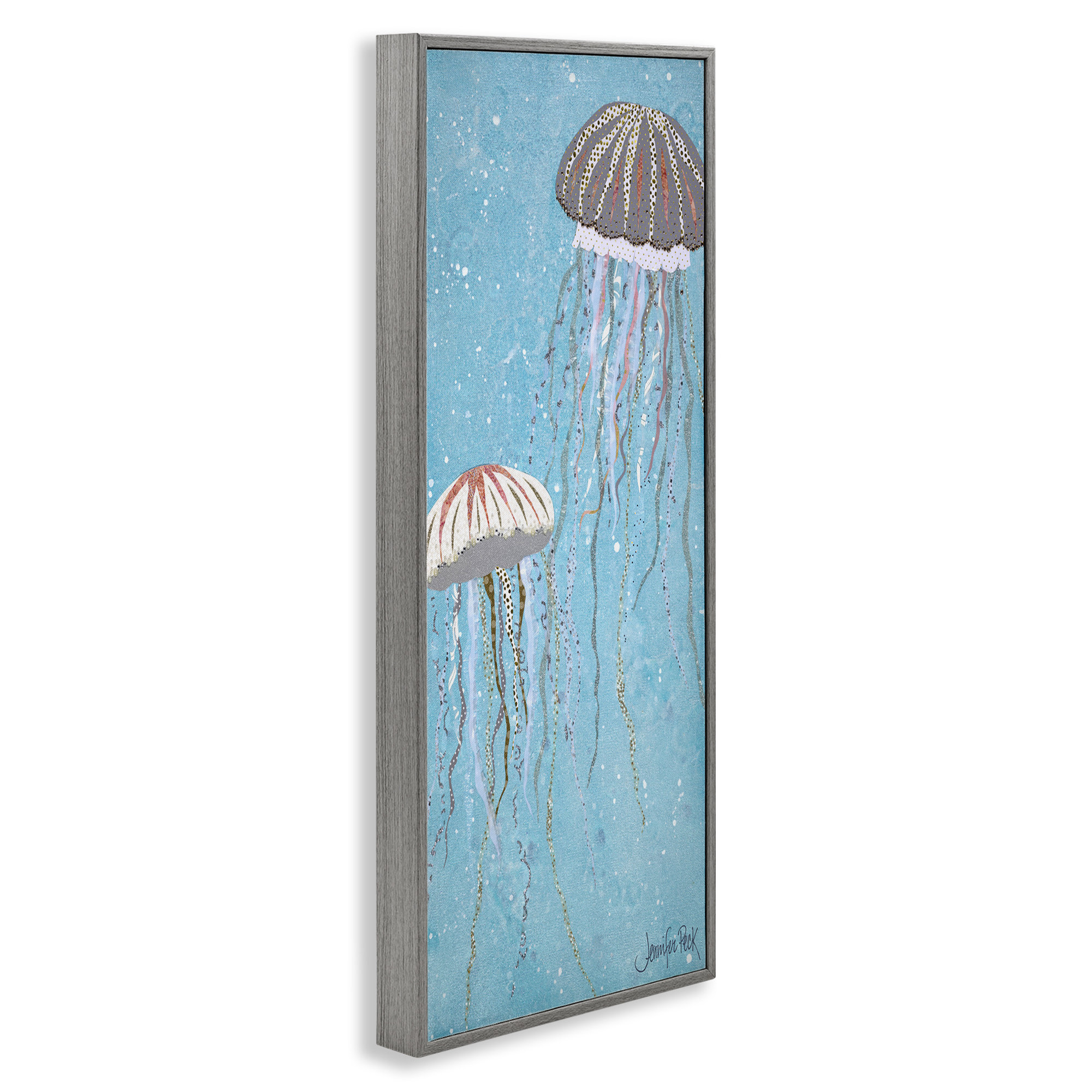 Stupell Industries Crystal Jellyfish Motif Giclee Art by Jennifer Peck ...