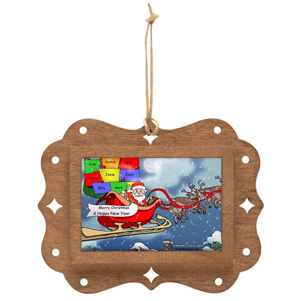 Printed Perfection Personalized Santa in Sleigh Laser Cut, Wooden ...