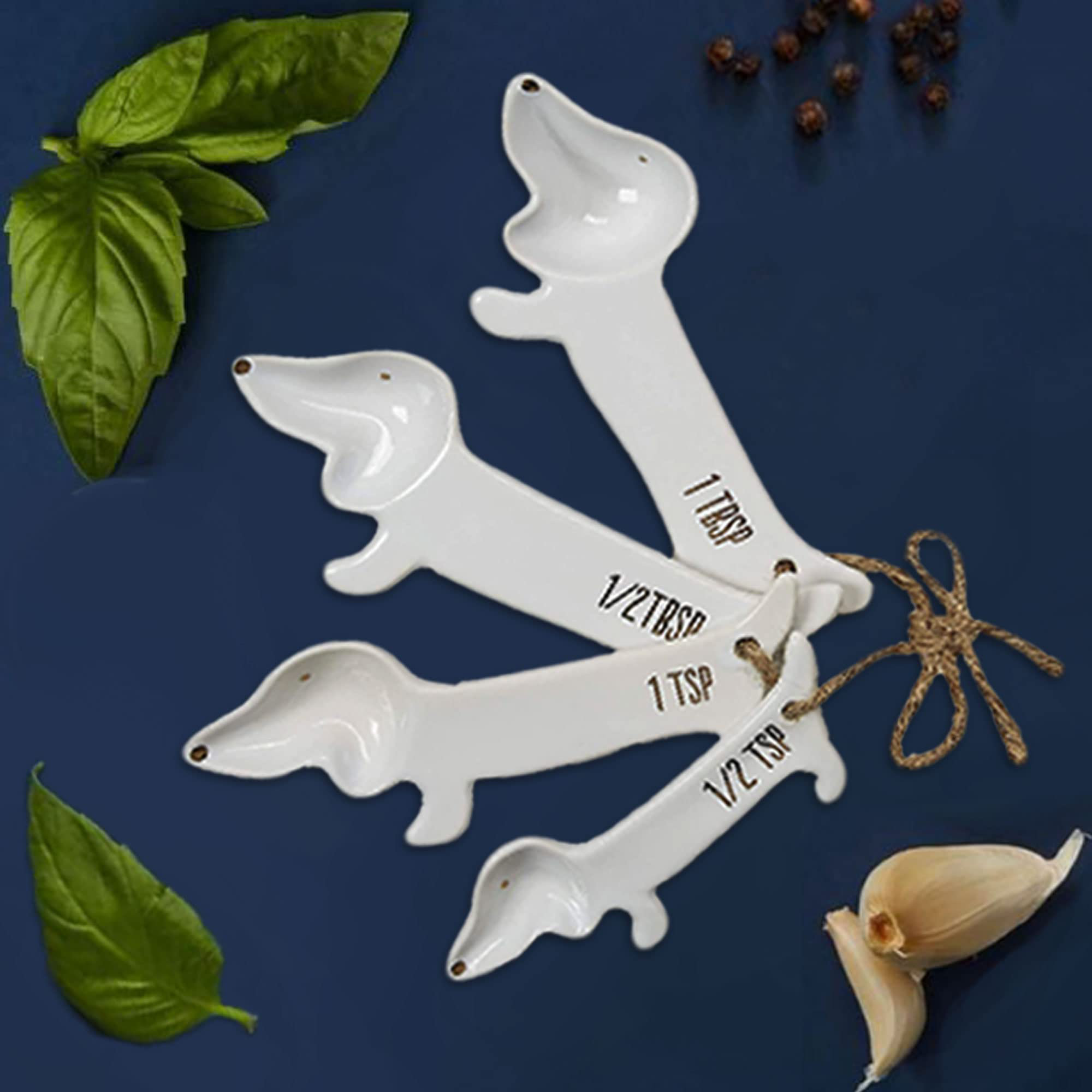 BOJUNTAN White Ceramic Dog Themed Kitchen Utensils: Cute Kitchen ...