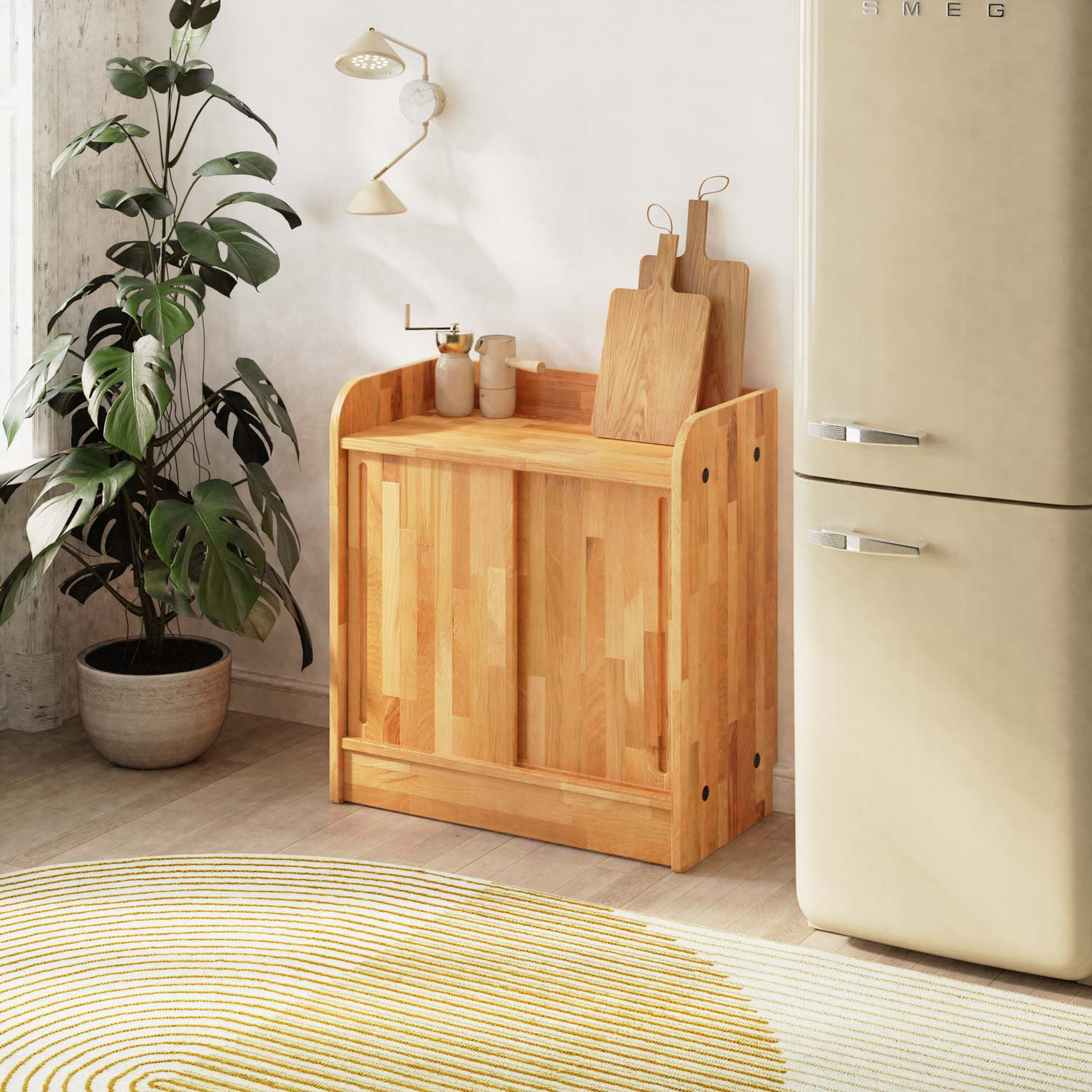 Demontha Compton 34" Modern Buffet Sideboard – Compact Wood Storage ...