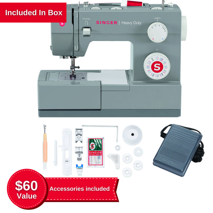SINGER MX60 Sewing Machine With Accessory Kit & Foot Pedal & Reviews ...