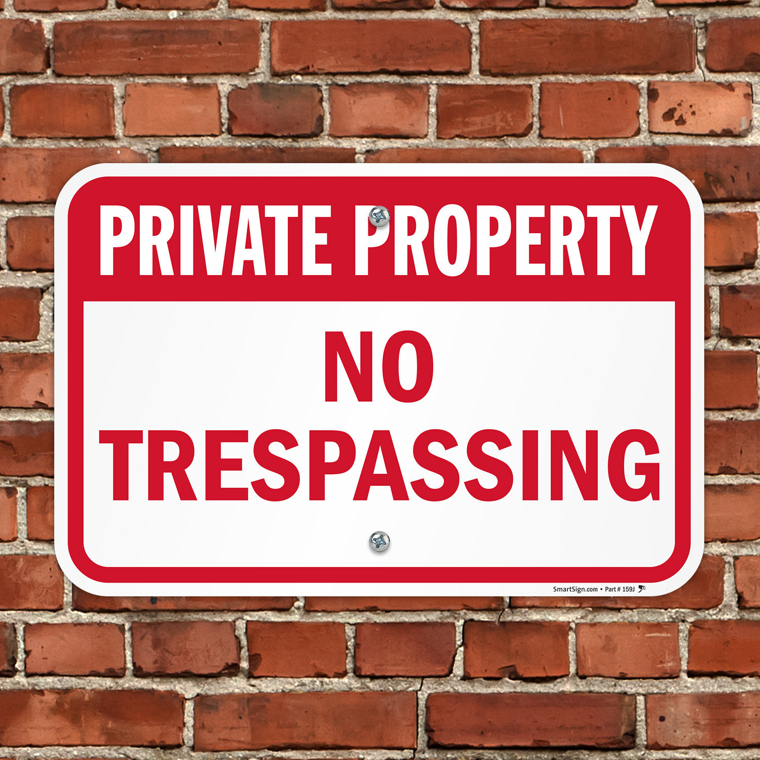 SmartSign Private Property No Trespassing 12" X 18" Aluminum Sign | Wayfair
