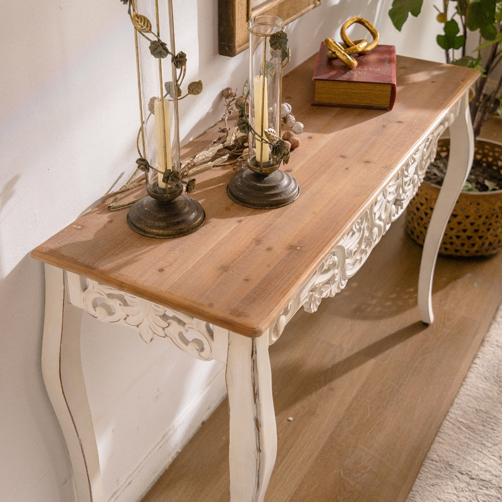 Astoria Grand Console Table with Carved Details with Wood Carvings and ...