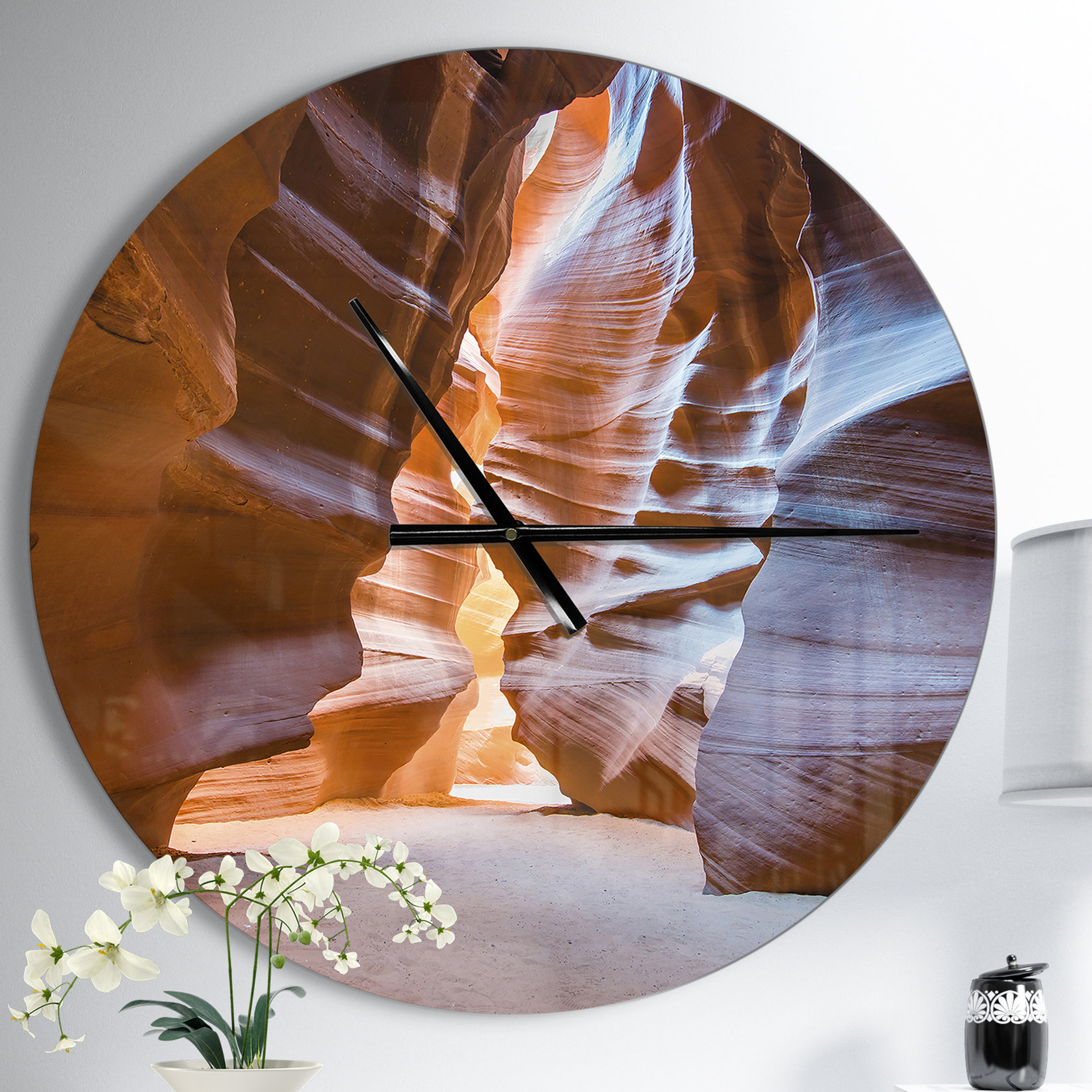East Urban Home Antelope Canyon Glow Inside - Modern wall clock | Wayfair