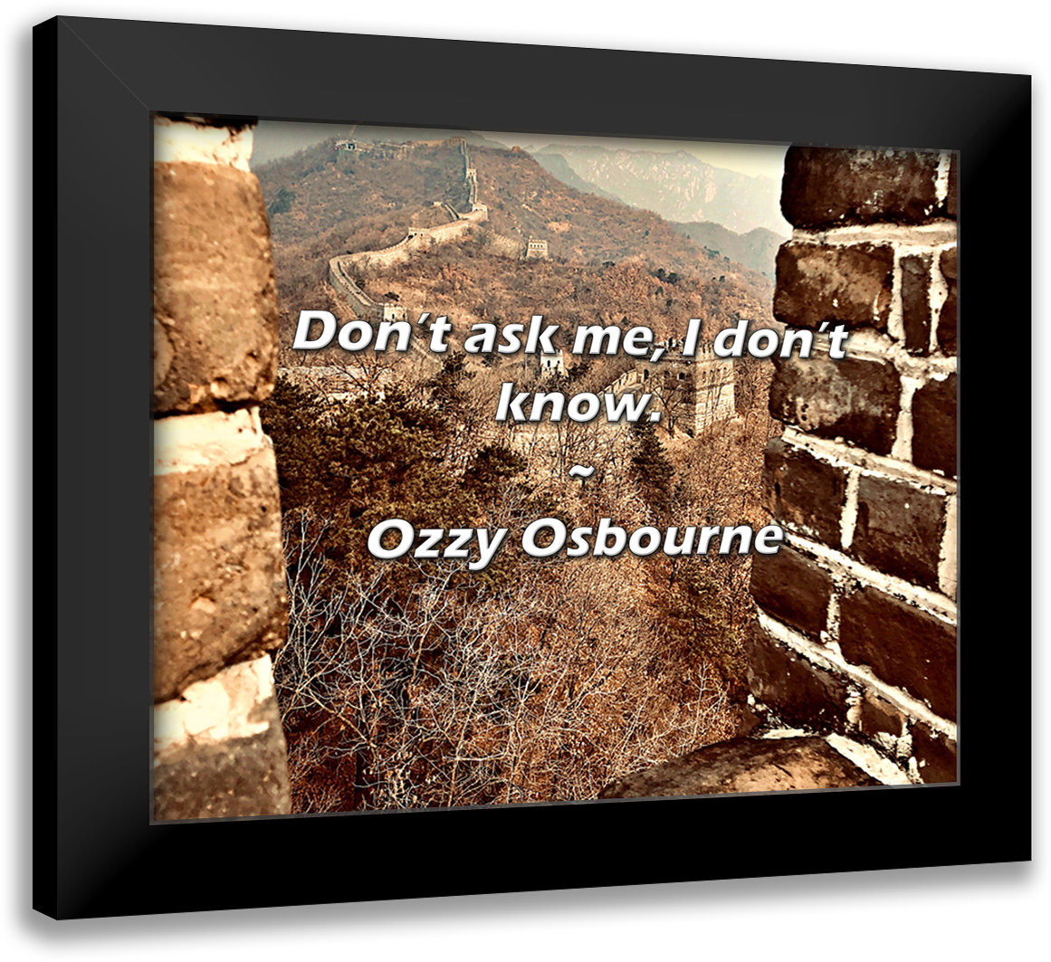 Ivy Bronx Ozzy Osbourne Quote: Don’t ask me, I don’t know. | Wayfair