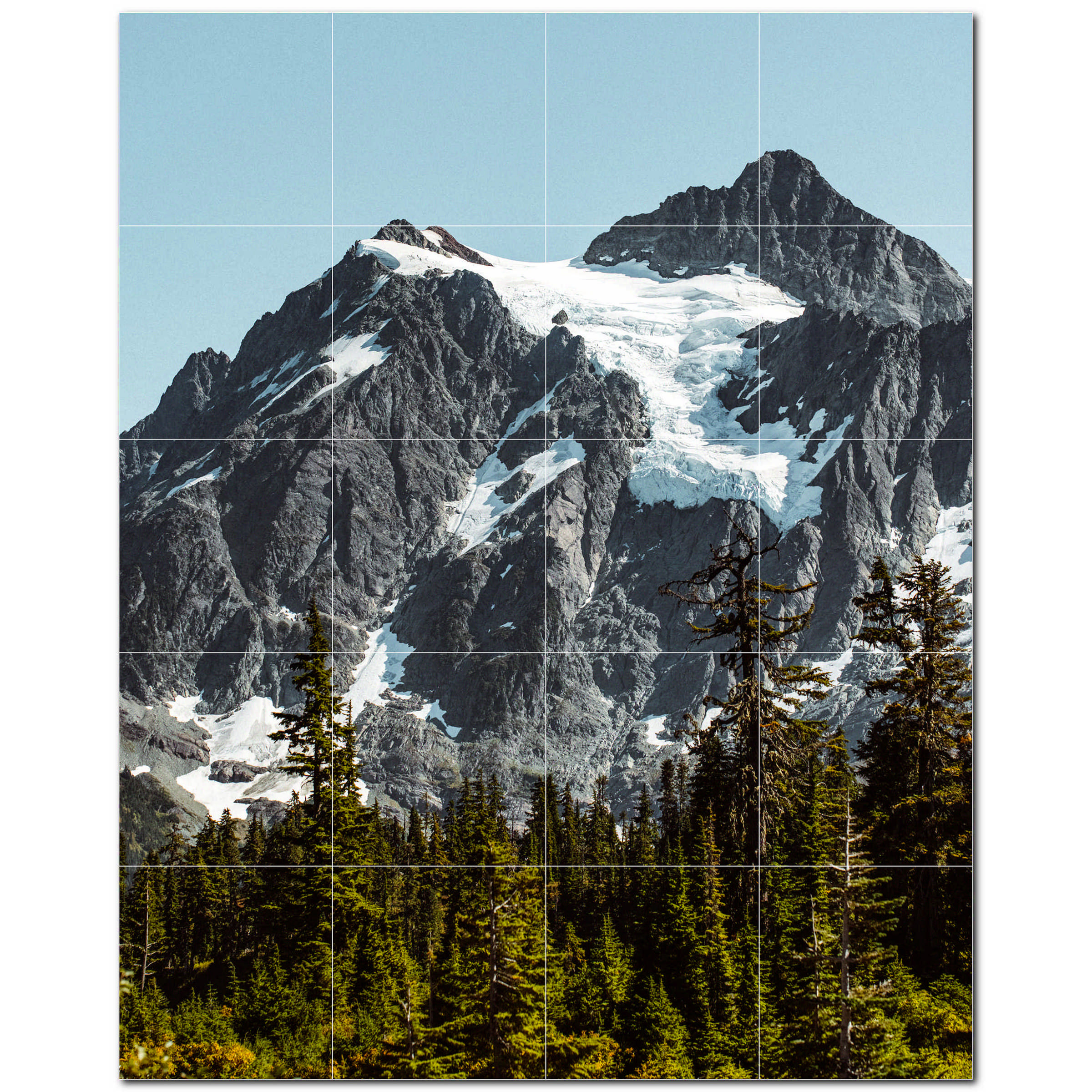 Picture-Tiles.com 32" x 40" Ceramic Mountains Photo Decorative Mural ...