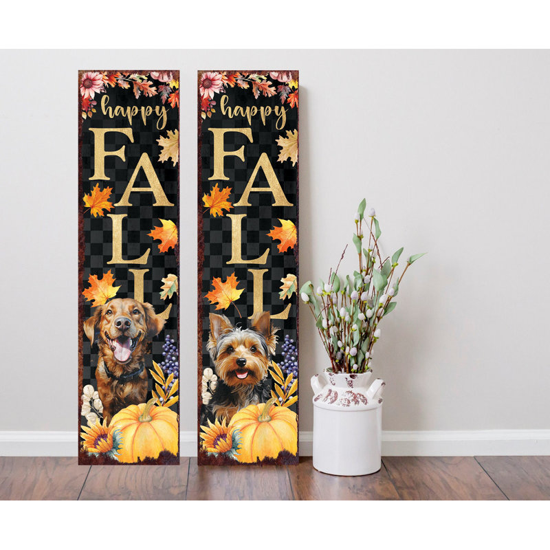 The Holiday Aisle® Hello Fall Custom Pet Door Mural | Wayfair