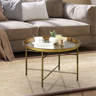 Mercer41 Nicholas 24" Round Coffee Table With Hammered Tray Top ...