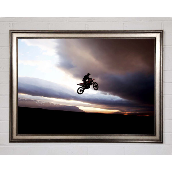 Brayden Studio Motorcross Bike Jump - Single Picture Frame Print ...