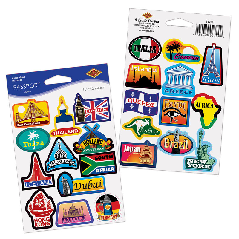 Beistle Passport Stickers - 4" x 6" Sh - Pack of 12 | Wayfair