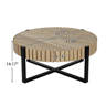 Latitude Run® Round Coffee Table, Handcraft Drum Coffee Table with Gear ...