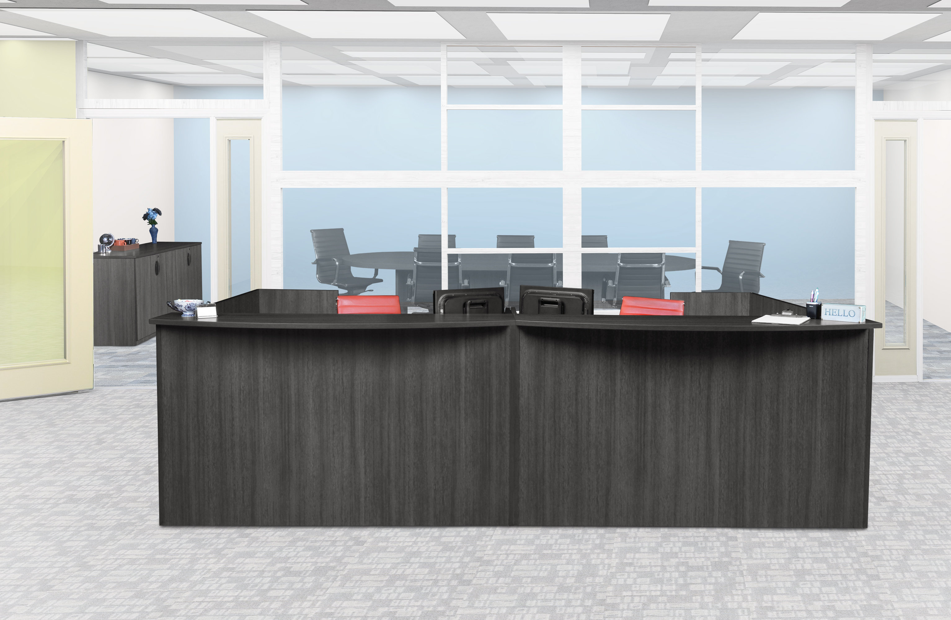 Inbox Zero Kailanni 2 Person L-Shape Wood Reception Desk - Wayfair Canada