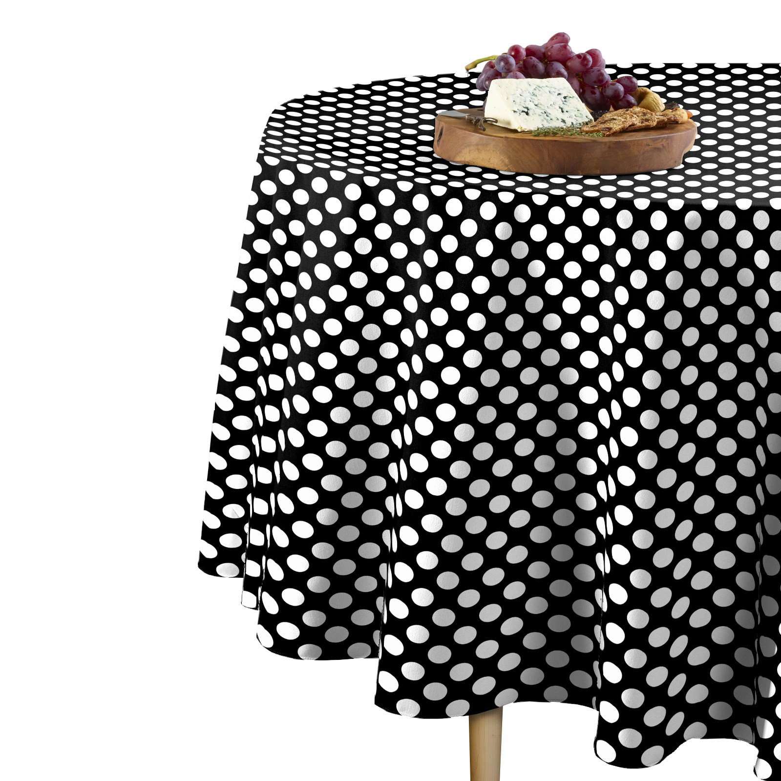East Urban Home Corey-James Polka Dots Round Tablecloth & Reviews | Wayfair