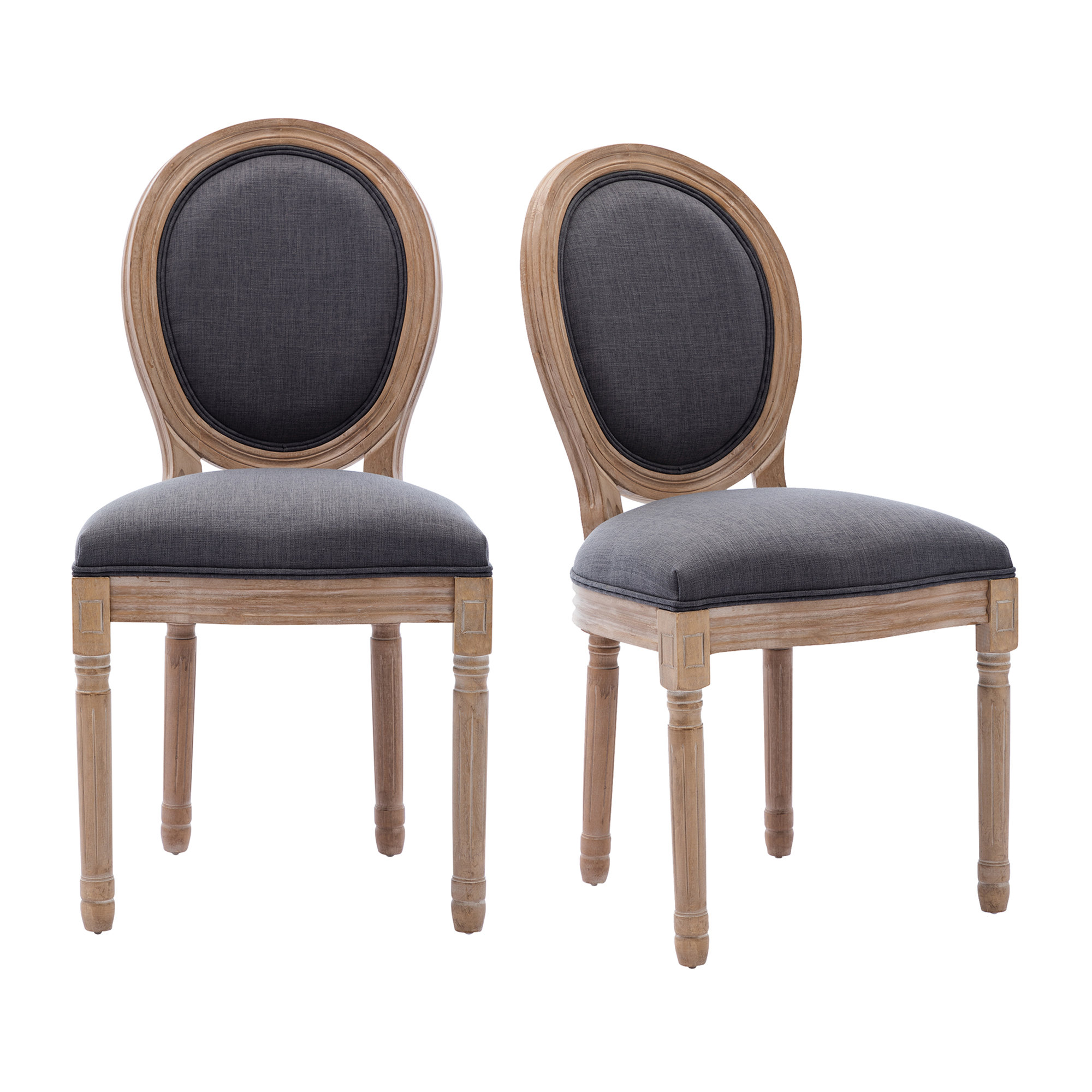 Ophelia & Co. Chuk Mid-Century King Louis back solid wood dining chairs ...