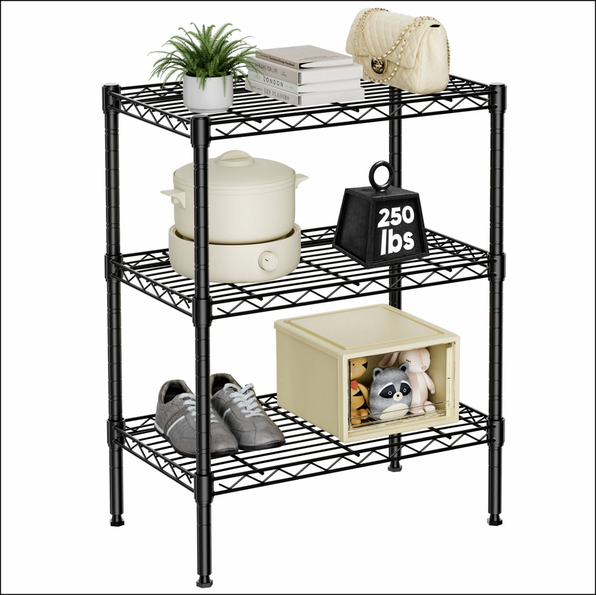 Rebrilliant Storage Shelving Unit, Adjustable Metal Wire Racks Heavy ...