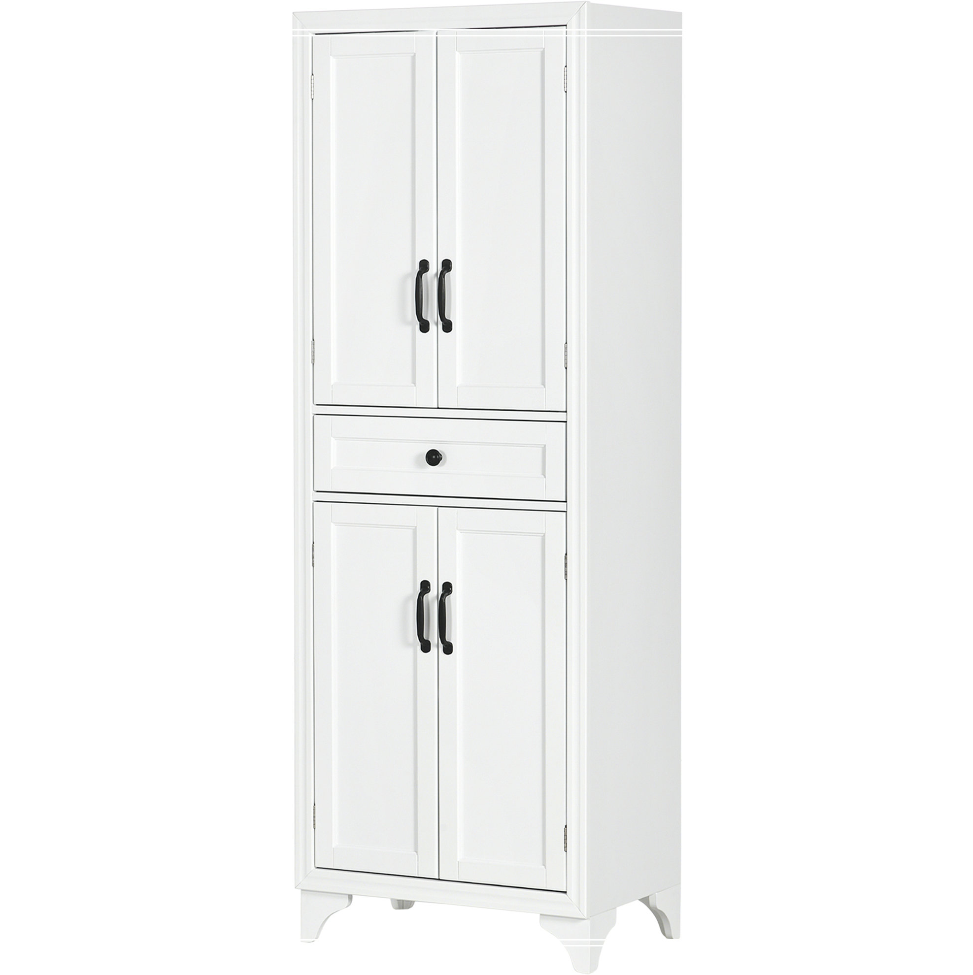 Winston Porter 67" Tall Freestanding Kitchen Pantry Cabinet, 4-Door ...
