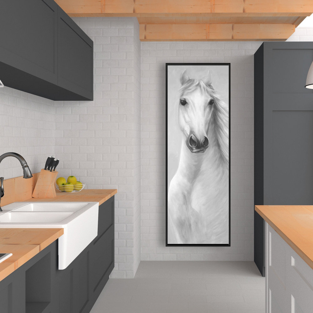 Gracie Oaks " Monochrome Mighty White Horse " on | Wayfair