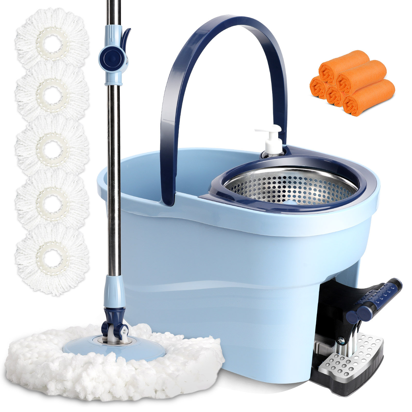 TOPMART Spin Mop Bucket Set with Foot Pedal | Wayfair